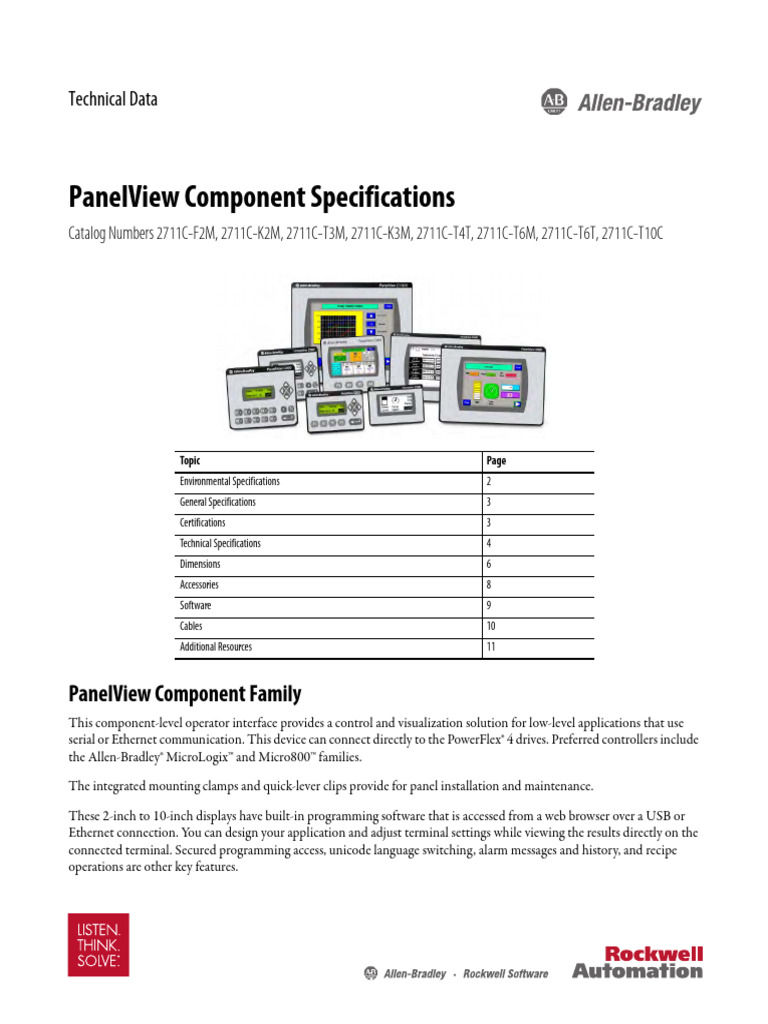 Panelview Component Specifications: Technical Data | PDF | Windows Xp ...