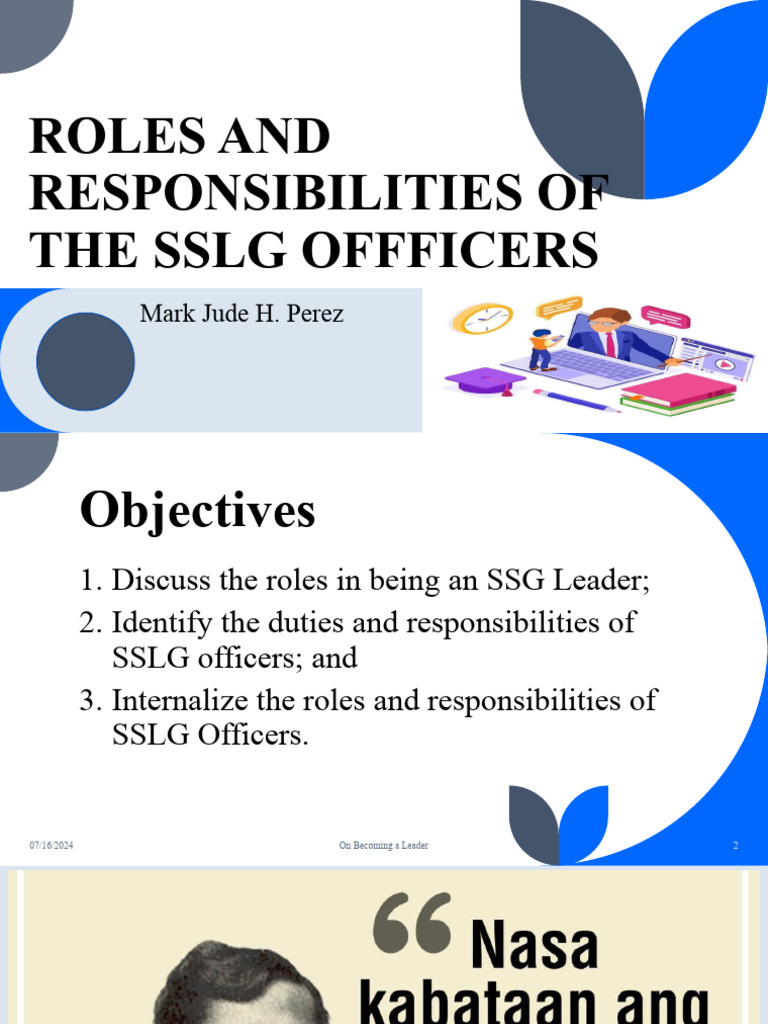 Roles and Responsibilities of SSLG Officer | PDF | U.S. Securities And Exchange Commission ...