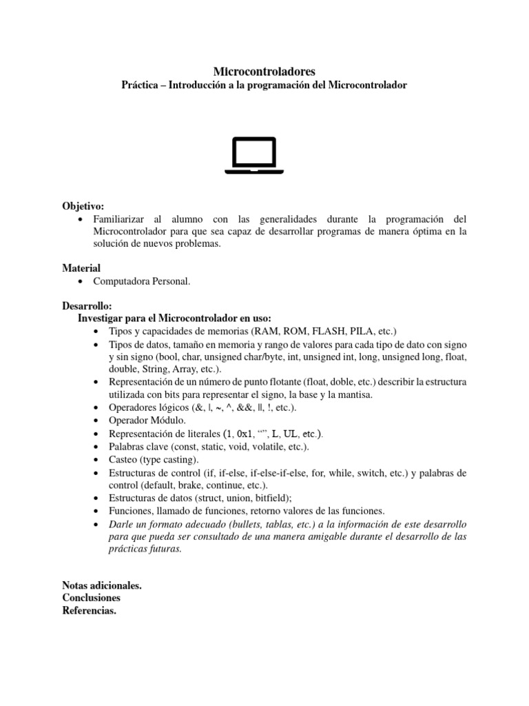 Microcontroladores - Práctica 1 | PDF | Informática