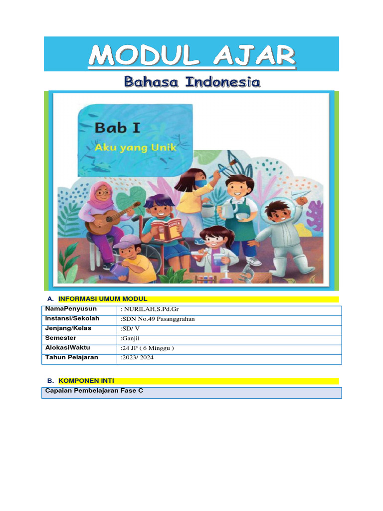 Modul Ajar Berdiferensiasi KSE - Kelas 5 | PDF