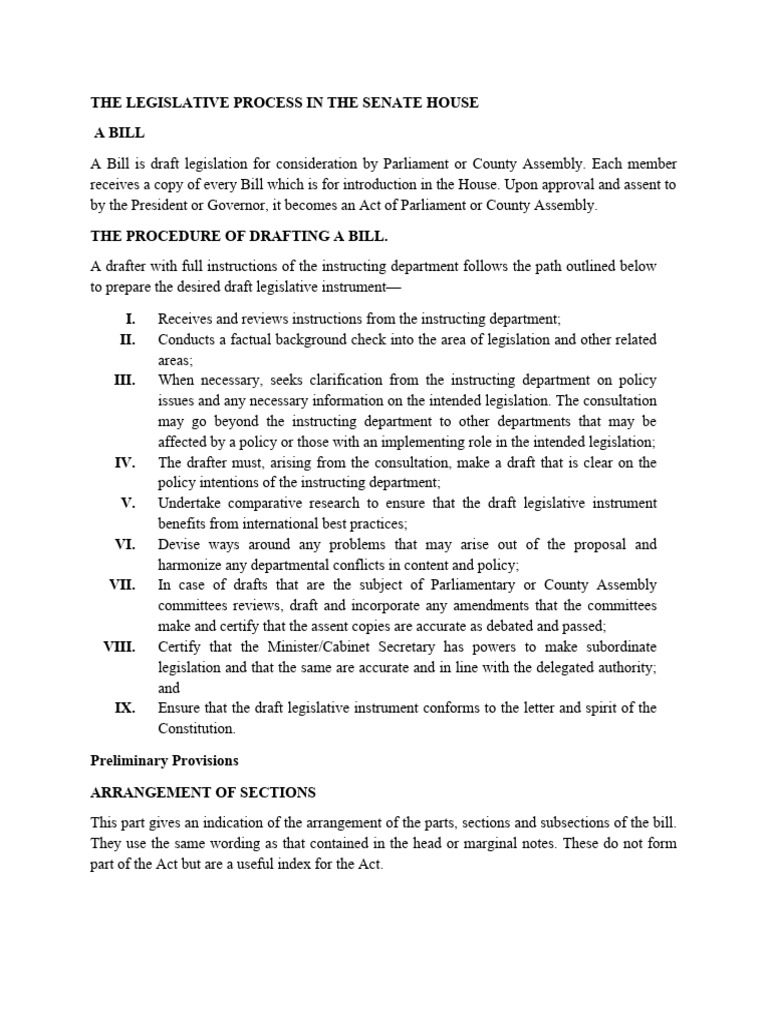 The Legislative Process In The Senate House Pdf Bill Law Government 