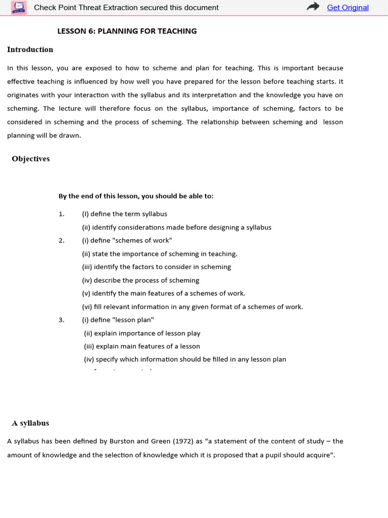 Ece 202 Lesson 6.cleaned | PDF | Lesson Plan | Learning