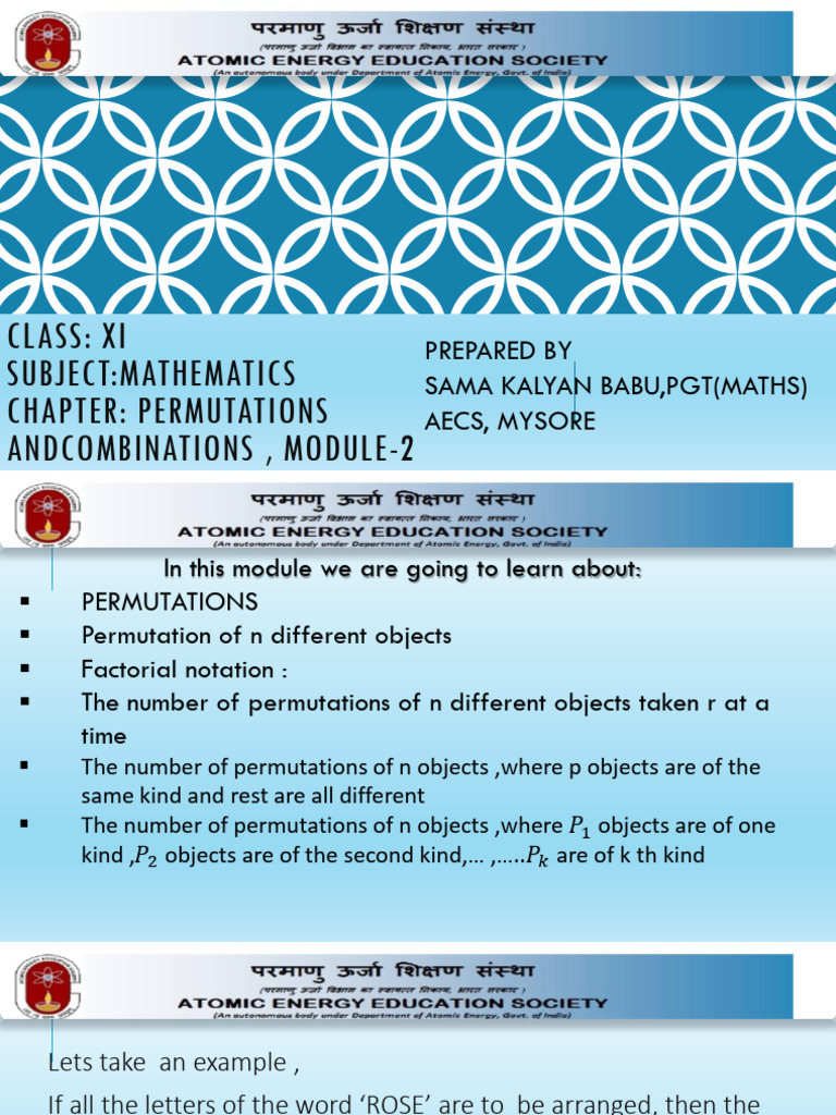 Class 11 Maths Permutations And Combinations Module2 Pdf Permutation Abstract Algebra