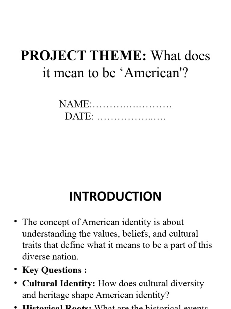 What does it mean to be American | PDF | Identity (Social Science ...