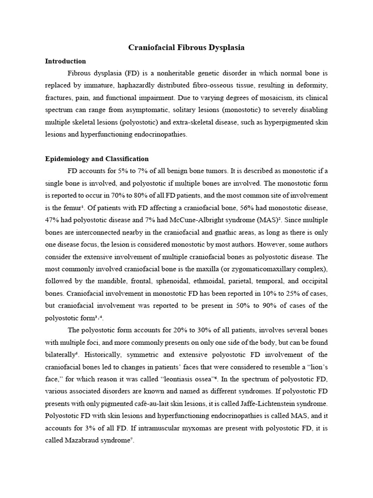 Craniofacial Fibrous Dysplasia | PDF | Diseases And Disorders ...