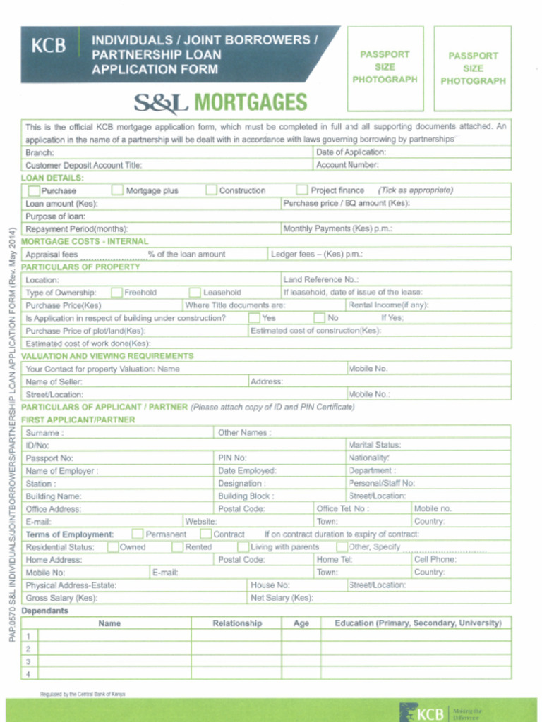 Mortgage Application Form Individual | PDF