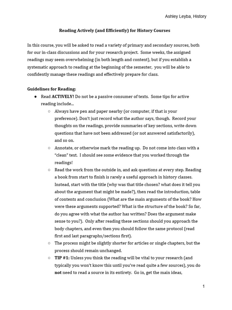 Active Reading History | PDF | Argument | Books