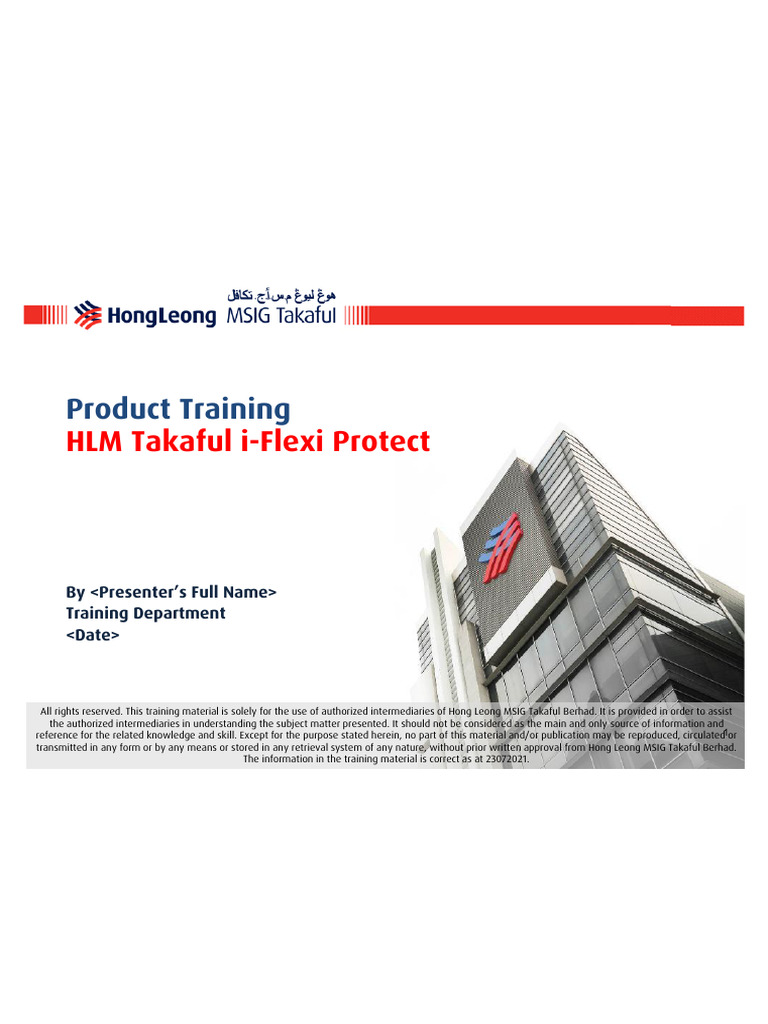 Open Product Training - HLM Takaful I-Flexi Protect - V1.3 3 | PDF | Identity Document