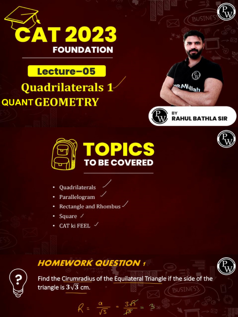 Quant Geometry 05 - Quadrilaterals 1 LL Type of Quadrilaterals - Class ...