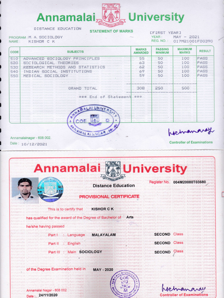 Provisional and Mark List-1 | PDF
