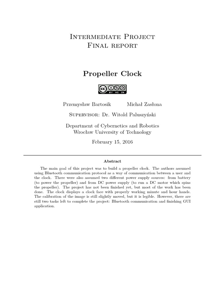 Propeller Clock Project Report | PDF | Clock | Timer