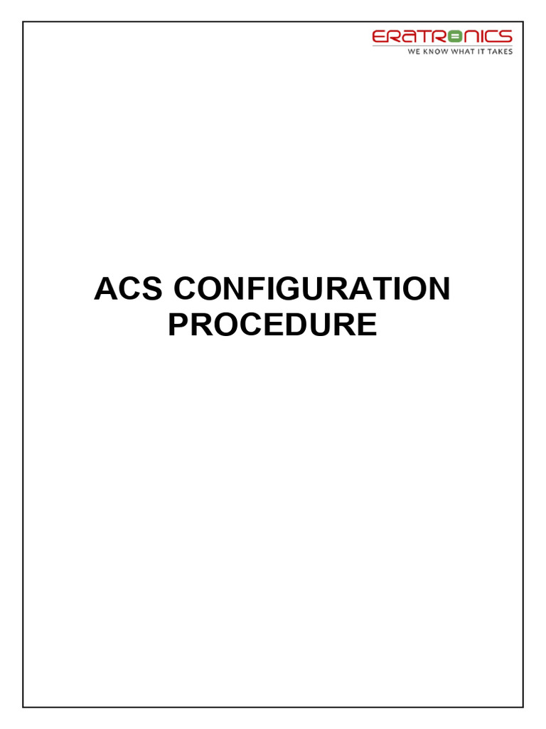 Acs Configuration Procedure | PDF | Login | Cyberspace
