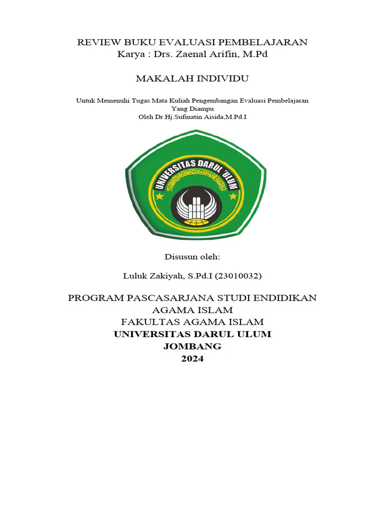 Review Buku Evaluasi Pembelajaran | PDF