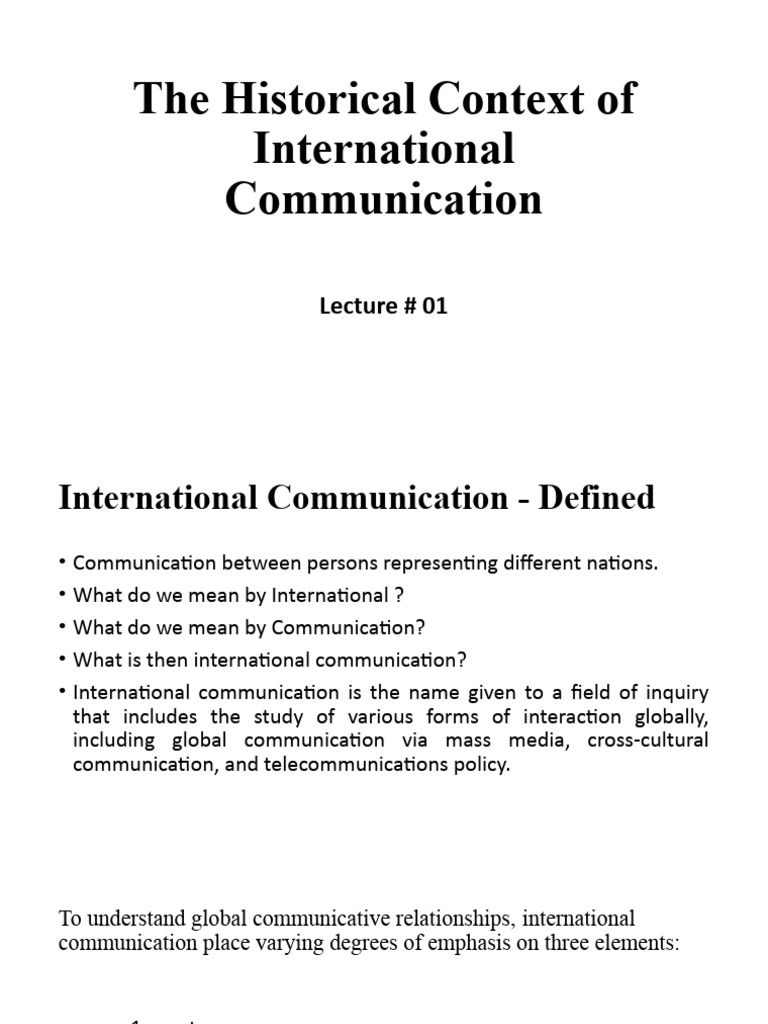 Historical Context of International Communication | PDF | Printing ...