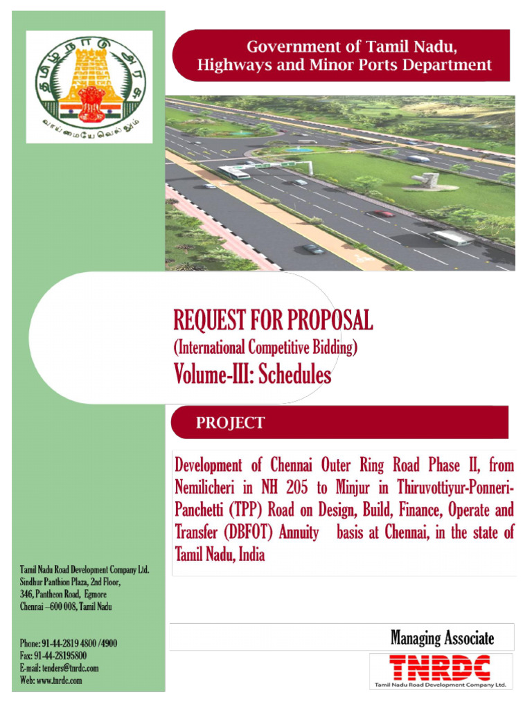 Volume III - Schedules | PDF | Road | Transport Infrastructure