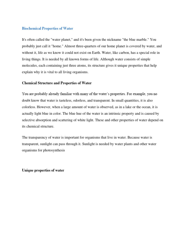 WATER, CONCEPT OF PH, ACID, BASE AND BUFFERS | PDF | Water | Acid