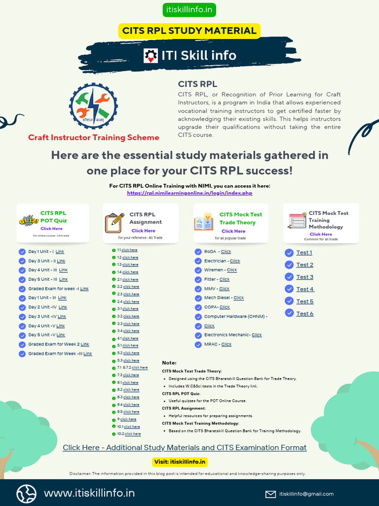 CITS RPL Study Material | PDF | Educational Technology | Vocational Education