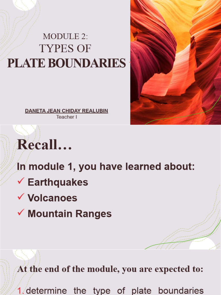 Q1 - Module 2 - Plate Boundaries | PDF | Plate Tectonics | Geology