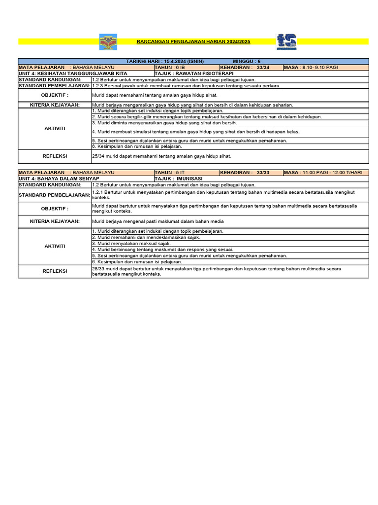 RPH M6 2024 | PDF | Karier & Perkembangan | Kesehatan Holistik