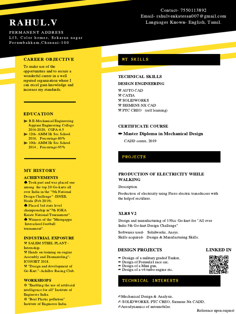 Rahul Resume Writing | PDF | Computer Aided Design | Mechanical Engineering