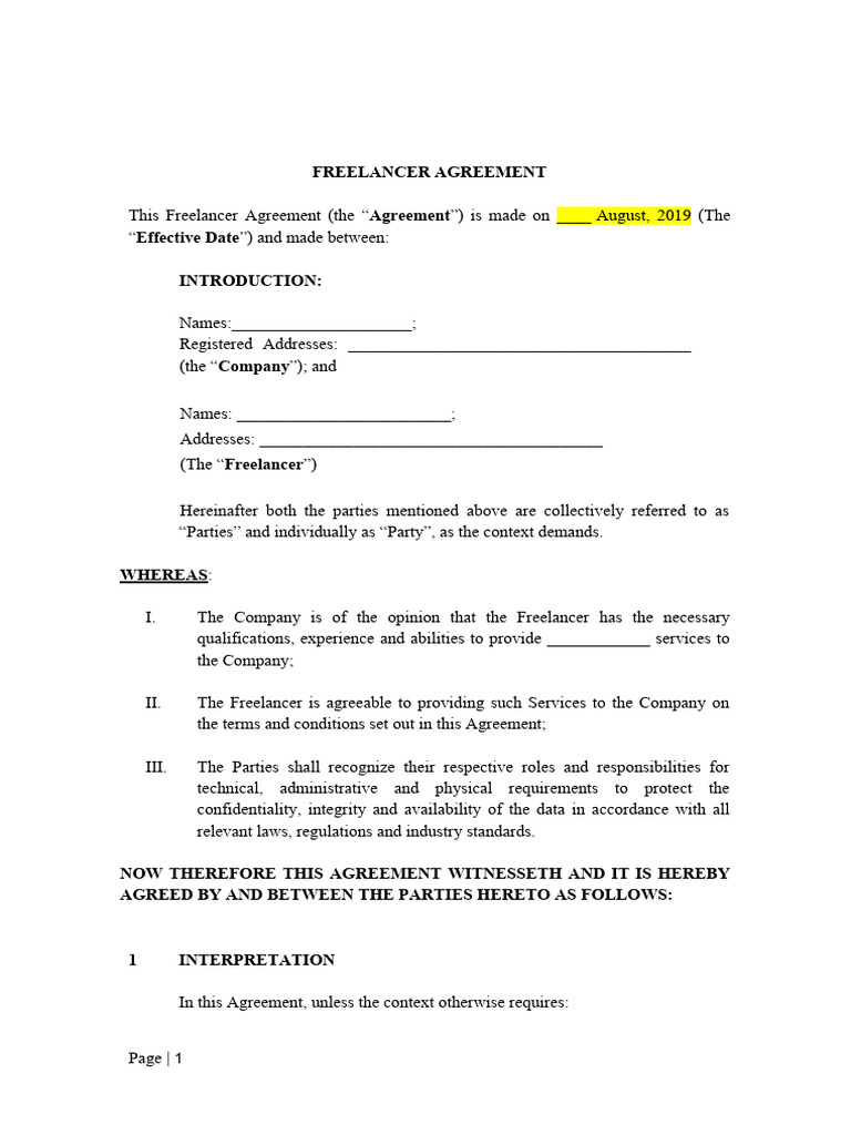 Freelancer Contract - Designer | PDF | Freelancer | Breach Of Contract