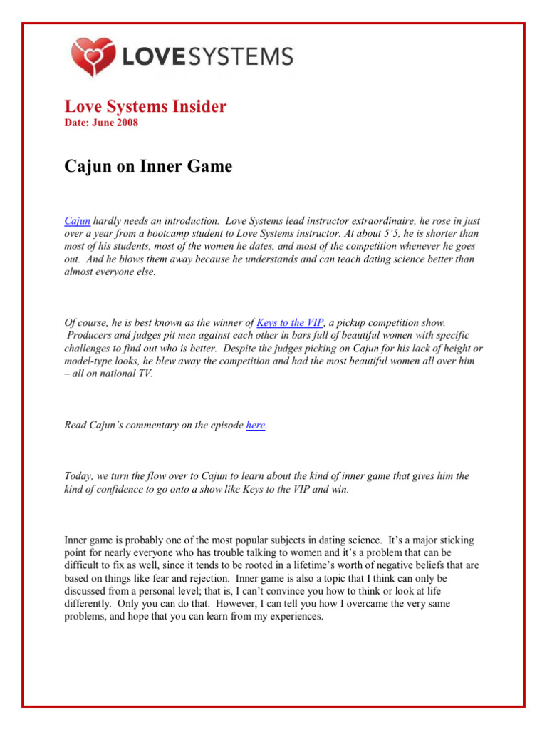 Cajun On Inner Game | PDF