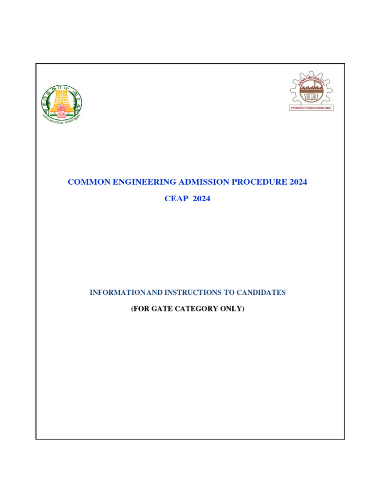 CEAP 2024 Information Booklet | PDF | Mechanical Engineering | Mechatronics