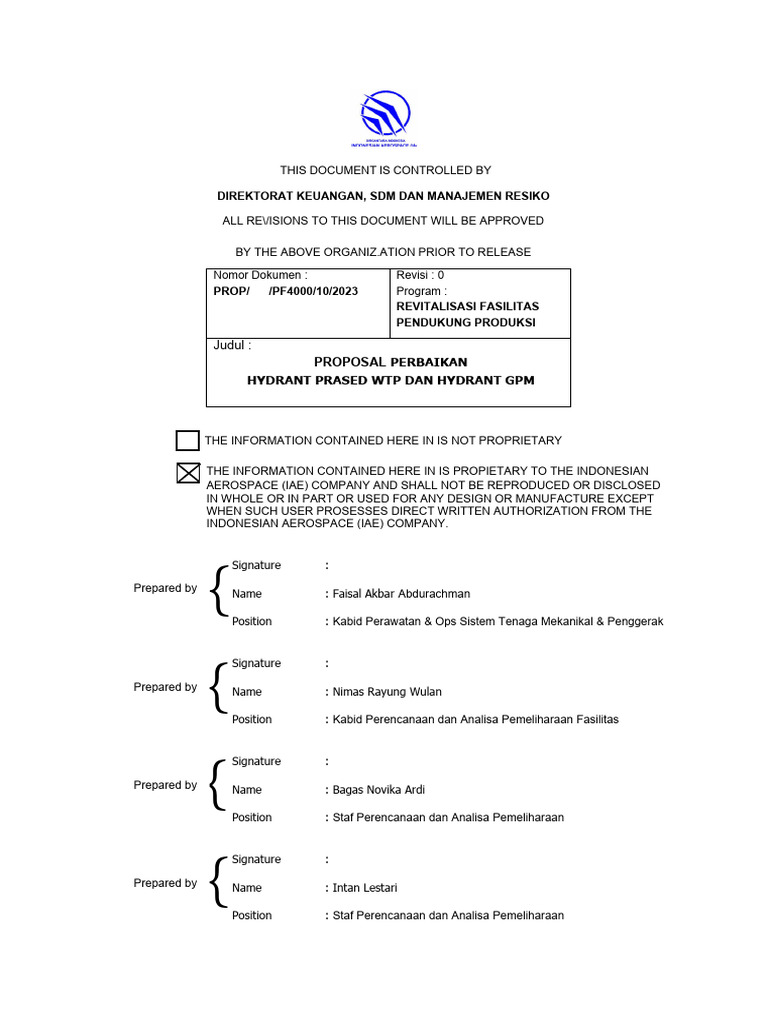 III.4 Proposal Pengadaan Hydrant Prassed WTP Dan Hydrant GPM | PDF