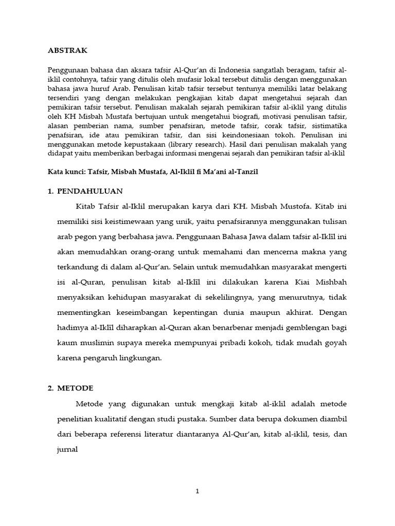 Tafsir Al Iklil | PDF