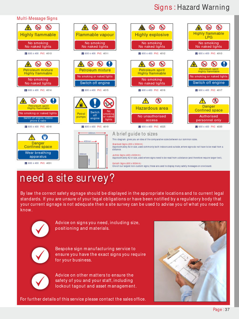 Hazard Warning Signage Guide | PDF | Occupational Safety And Health ...