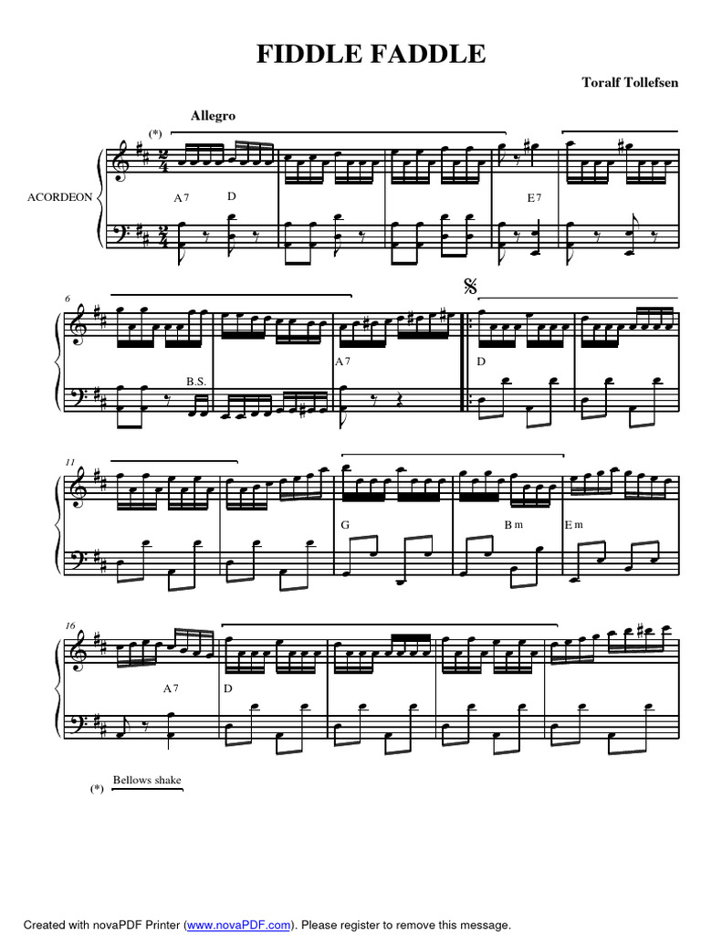 Fiddle Faddle by Toralf Tollefsen | PDF