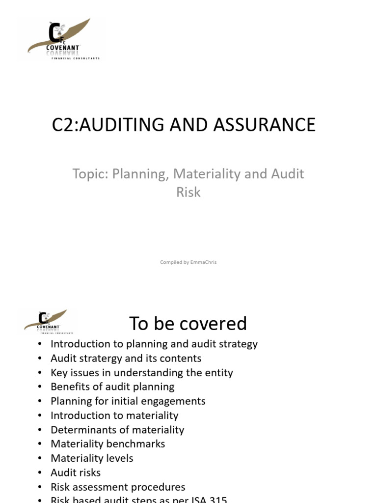 Planning, Materiality and Audit Risk Handout | PDF | Audit | Risk