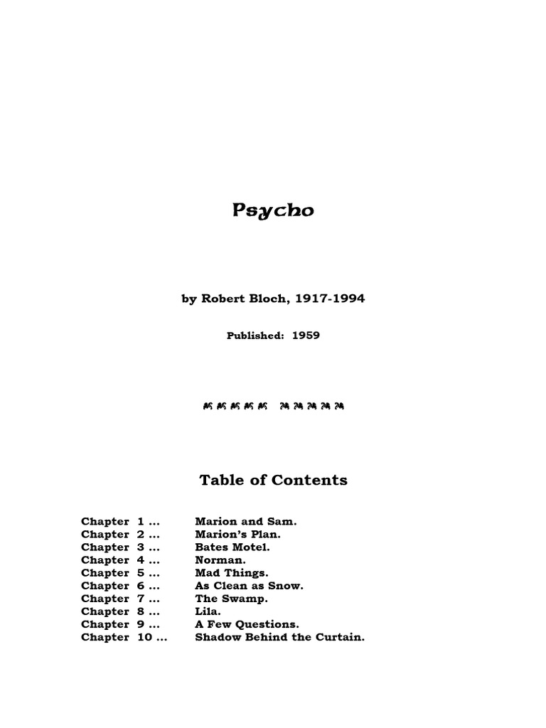 Psycho | PDF