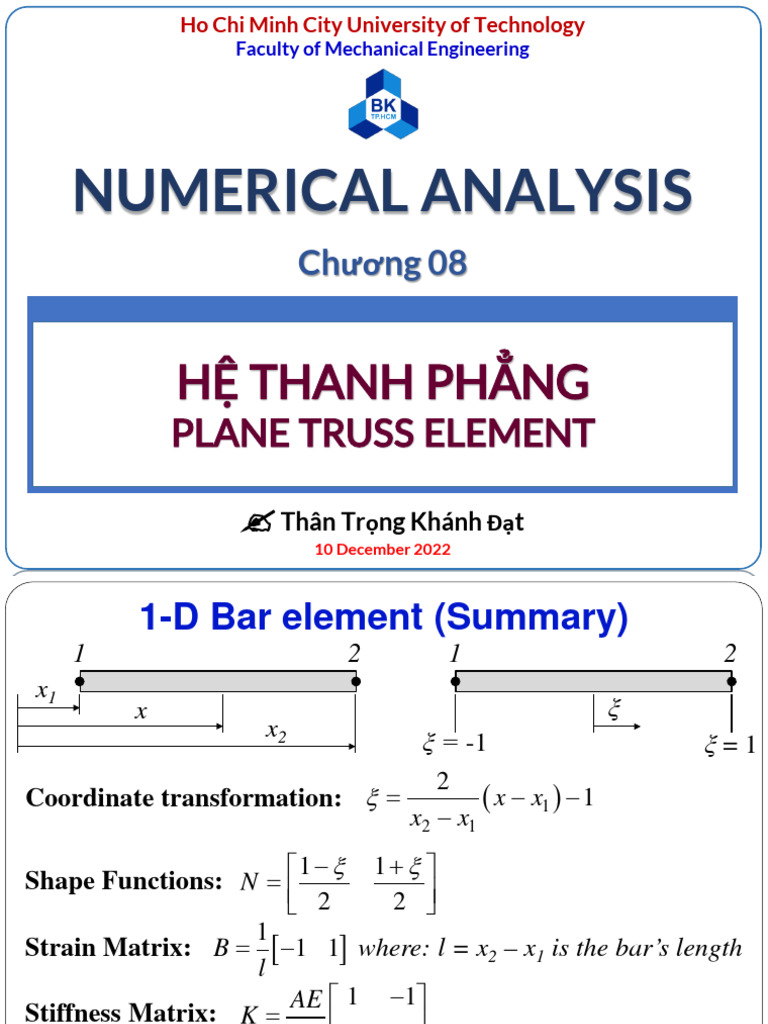 C08 - PLANE TRUSS ELEMENT - English1 | PDF | Coordinate System | Mechanical Engineering