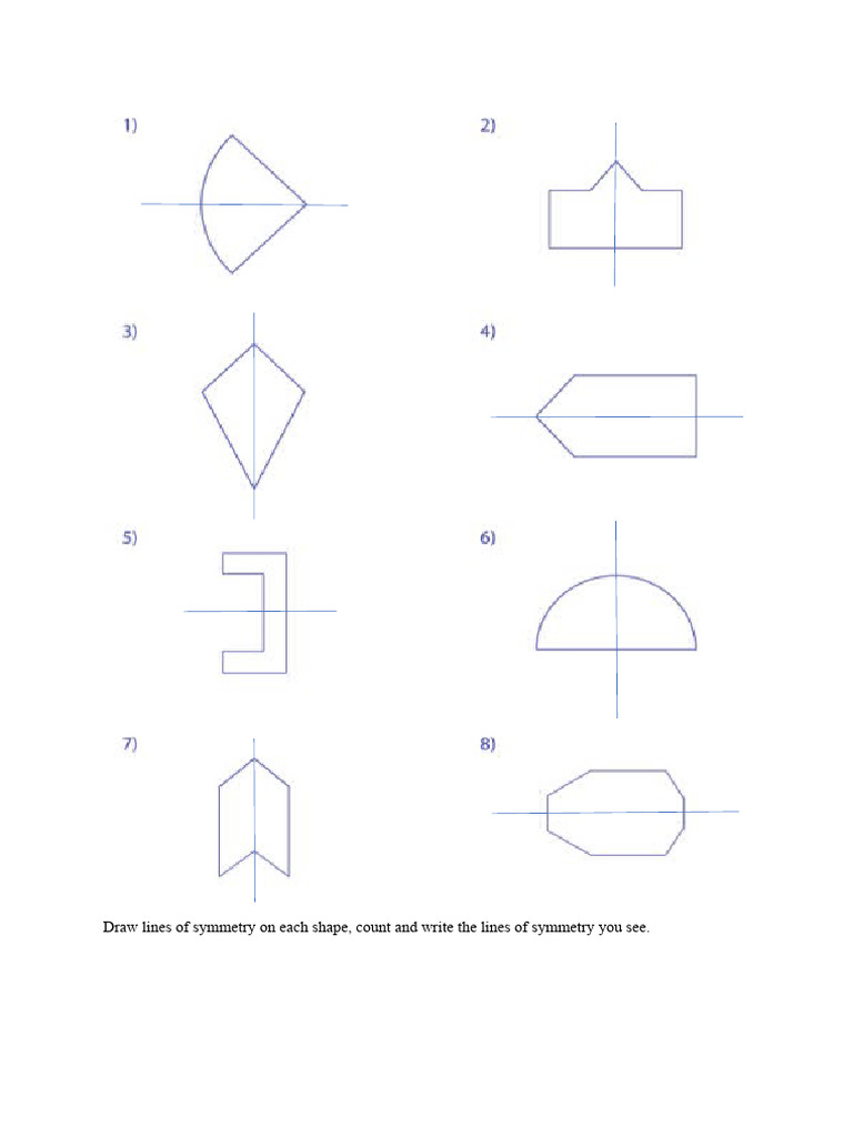 Worksheet 4 Symmetry in Shapes | PDF