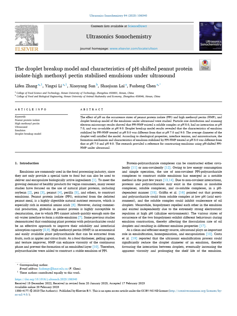 (Zhang Et Al., 2023) - Combined Procedure | PDF | Emulsion | Viscosity (Zhang Et Al., 2023) - Combined Procedure | PDF | Emulsion | Viscosity