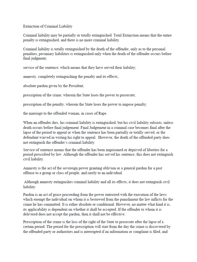 Effects of Absolute Pardon on Liability | PDF | Pardon | Crimes