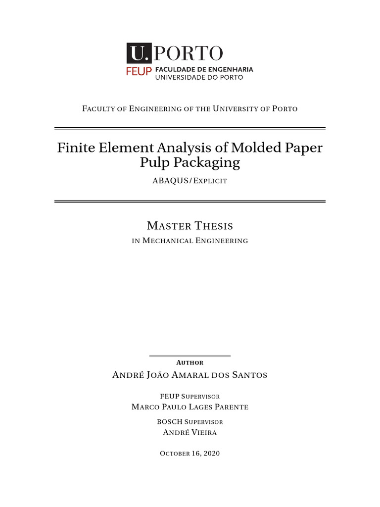 Finite Element Analysis of Molded Paper Pulp Packaging: F E U P | PDF ...