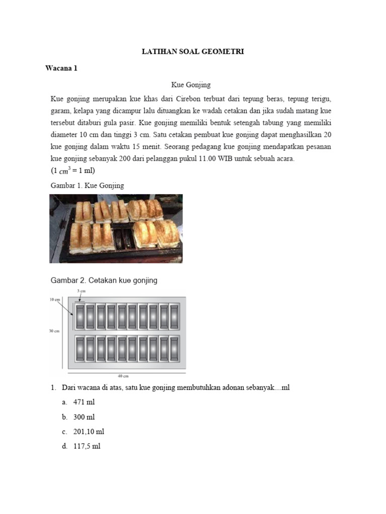 Latihan Soal Numerasi Geometri - Vita Ayu | PDF