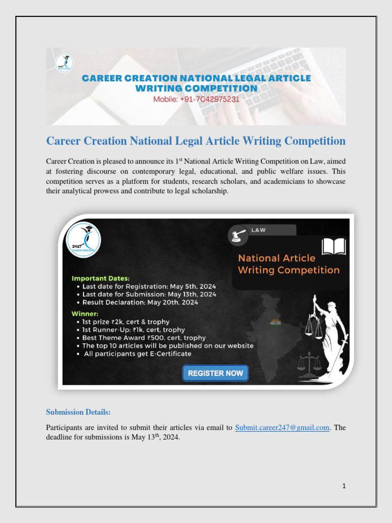 National Article Writing Competition C C | PDF