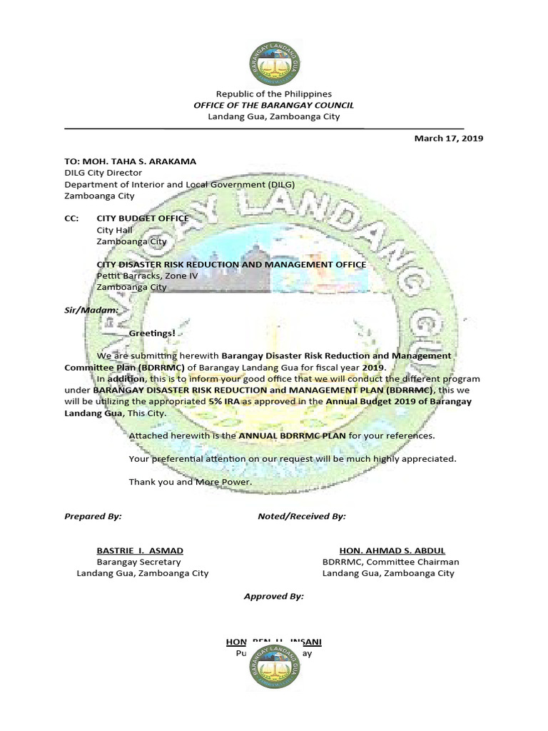 Republic of The Philippines BDRRMC | PDF | Emergency Management | Emergency