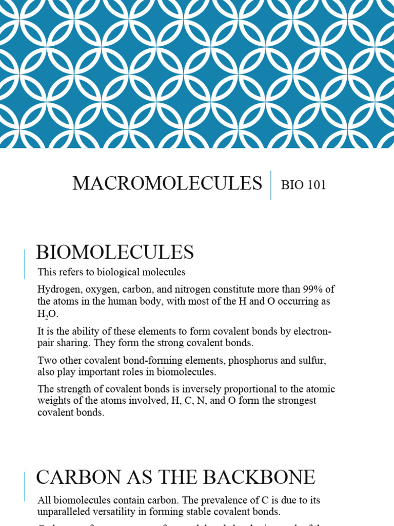 BIO 101 Macromolecules | PDF | Triglyceride | Nucleotides