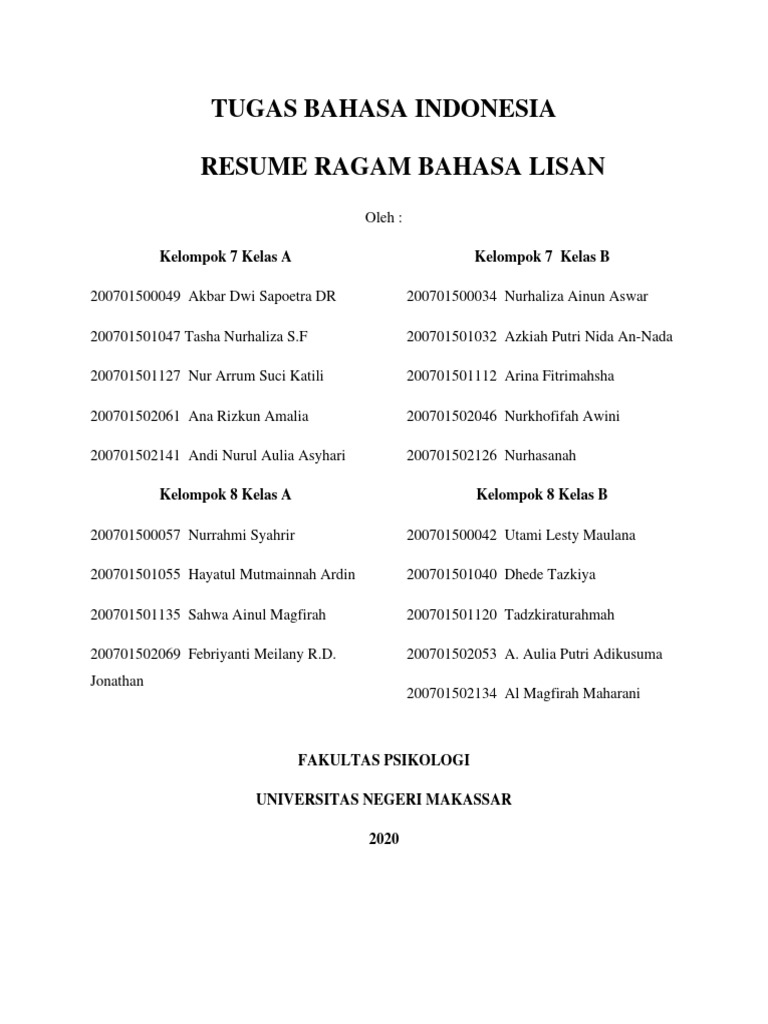 Ragam Bahasa Lisan: Pengertian dan Ciri-ciri | PDF