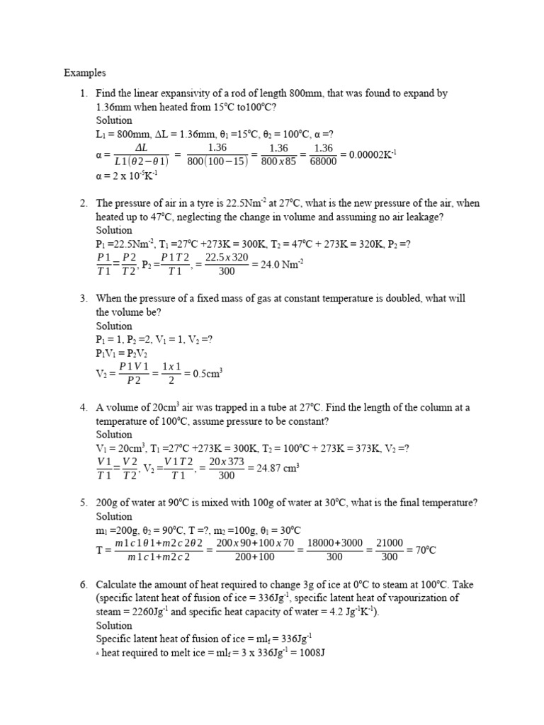 BASIC HEAT Solved Problems | PDF | Latent Heat | Heat BASIC HEAT Solved Problems | PDF | Latent Heat | Heat