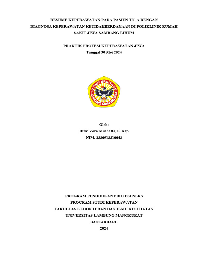 Rizki Zora Mushaffa - Resume 2 | PDF