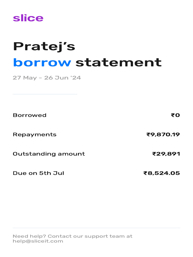 Slice Borrow Statement June2024 Pdf Annual Percentage Rate Credit 