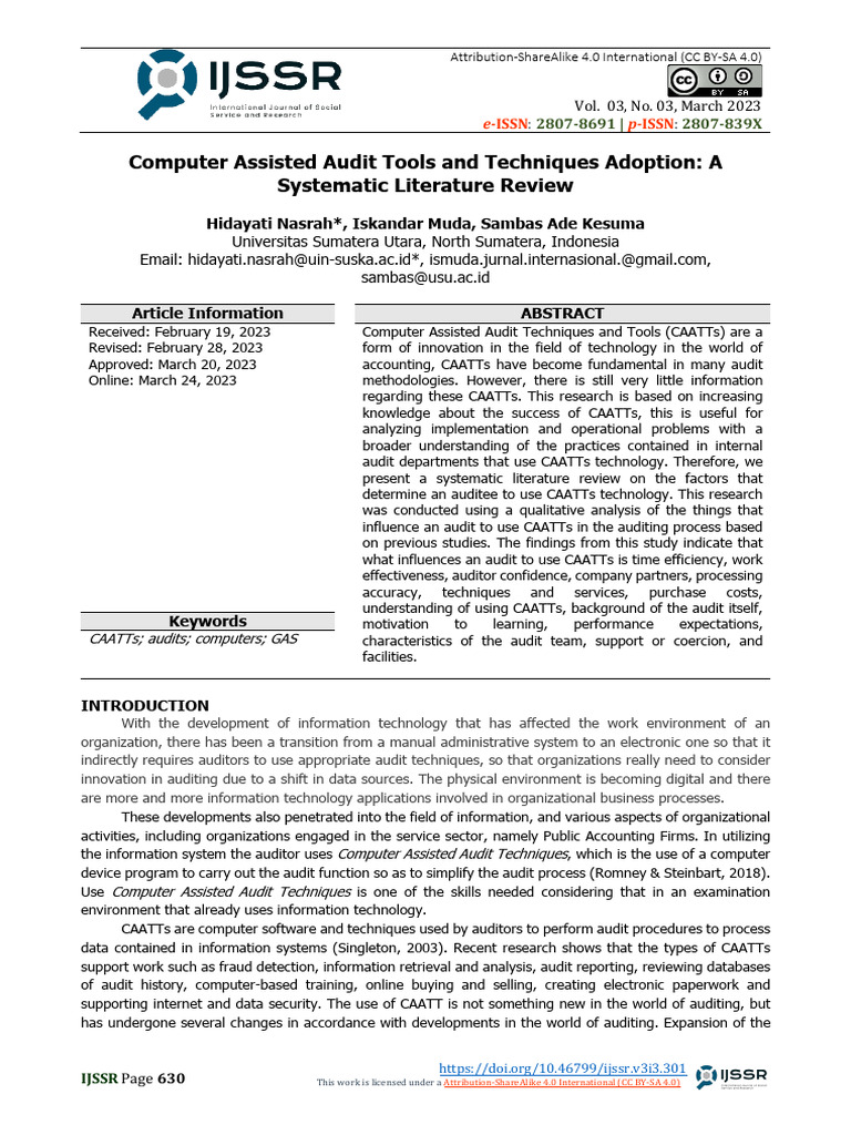 Computer Assisted Audit Tools and Techniques Adopt | PDF | Information ...