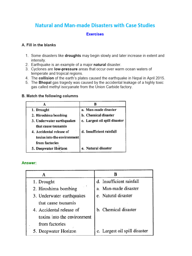 5 Natural and Man made Disasters with Case Studies | PDF | Earthquakes ...