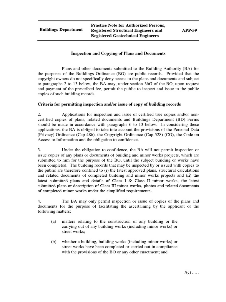 APP039 Inspection and Copying of Plans and Documents | PDF | Copyright ...