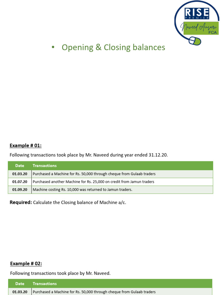 Opening Balances | PDF | Credit | Finance & Money Management